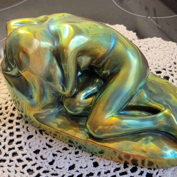 Zsolnay | Art | Rare Vintage Zsolnay Eosin Woman Figurine | Poshmark